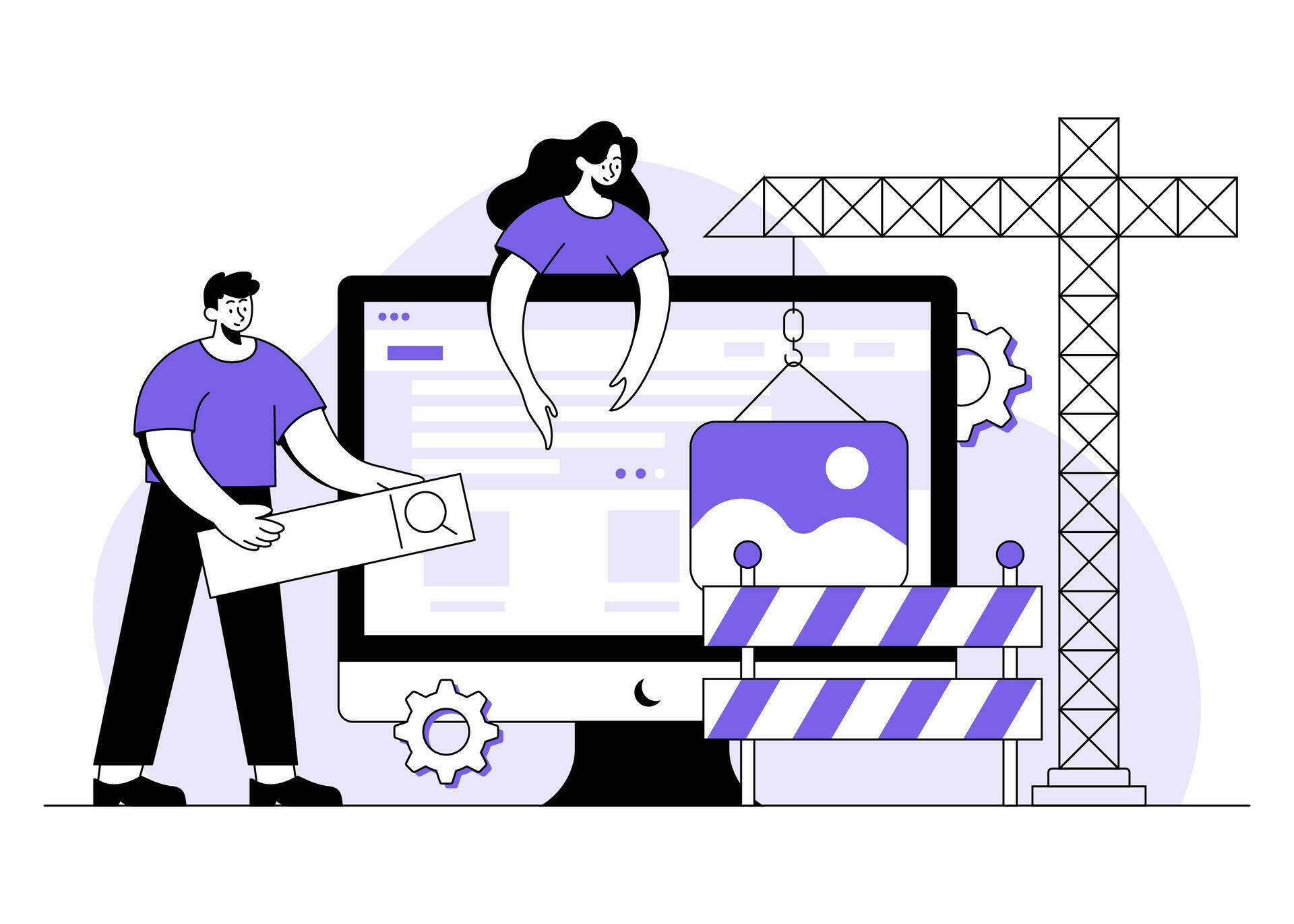 website, under construction flat illustration vector concept for ...