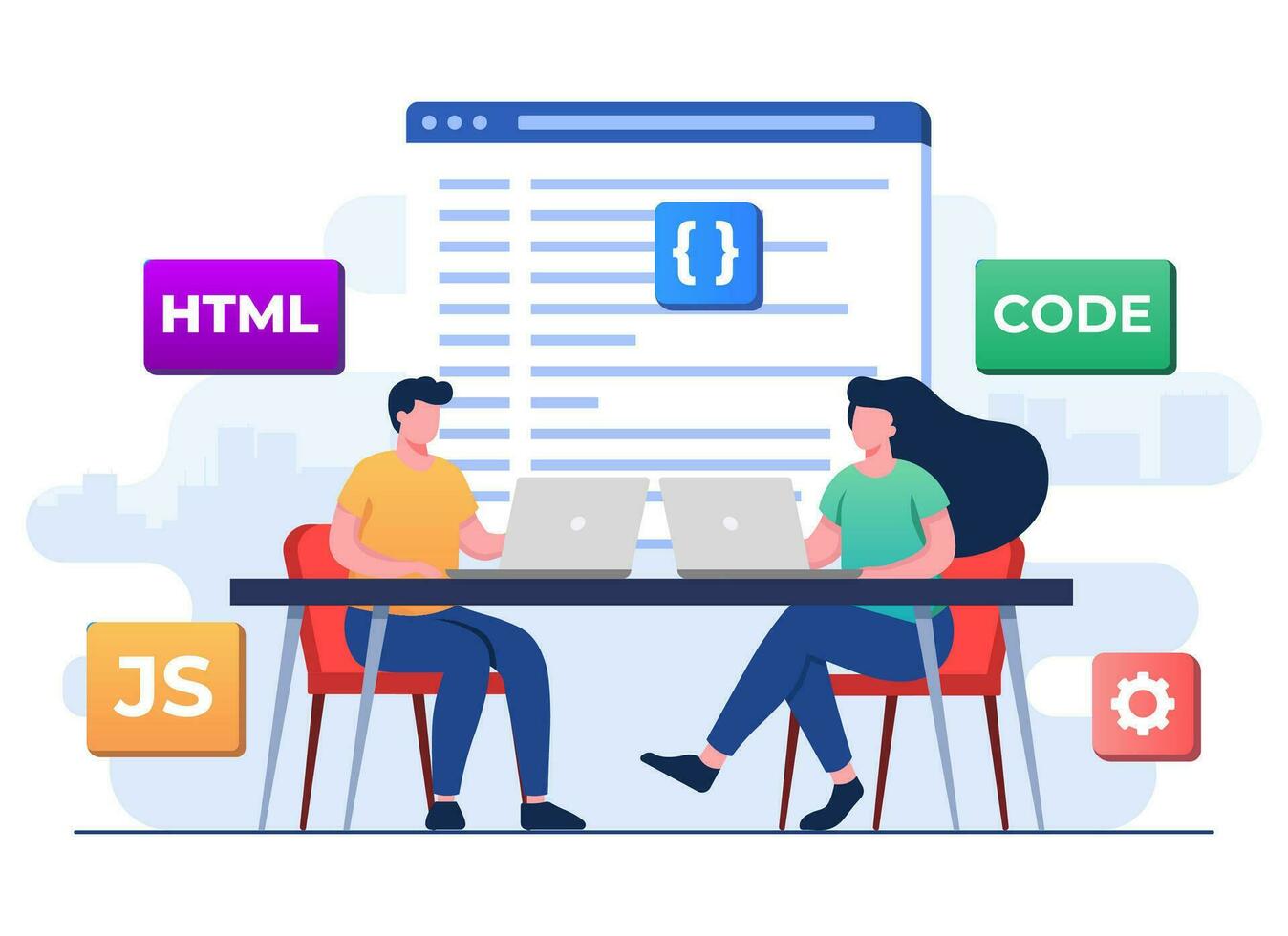 Web Developer Wiring Code Or Program Using Laptop Computer Programming Java Html Symbols Web