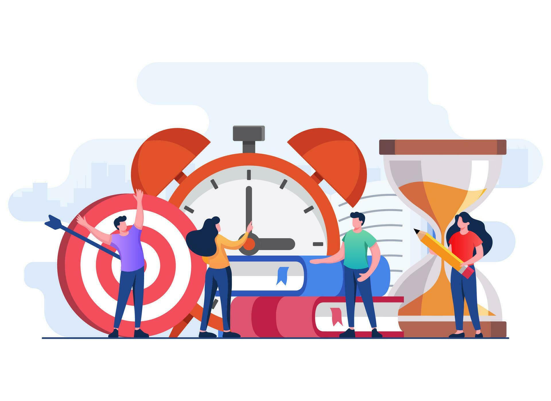 Students prepare for exams flat illustration vector concept, student ...