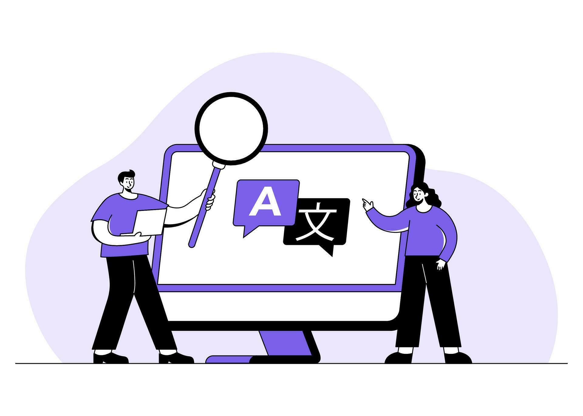 Online translator, Translate foreign languages, Chat bubbles with ...