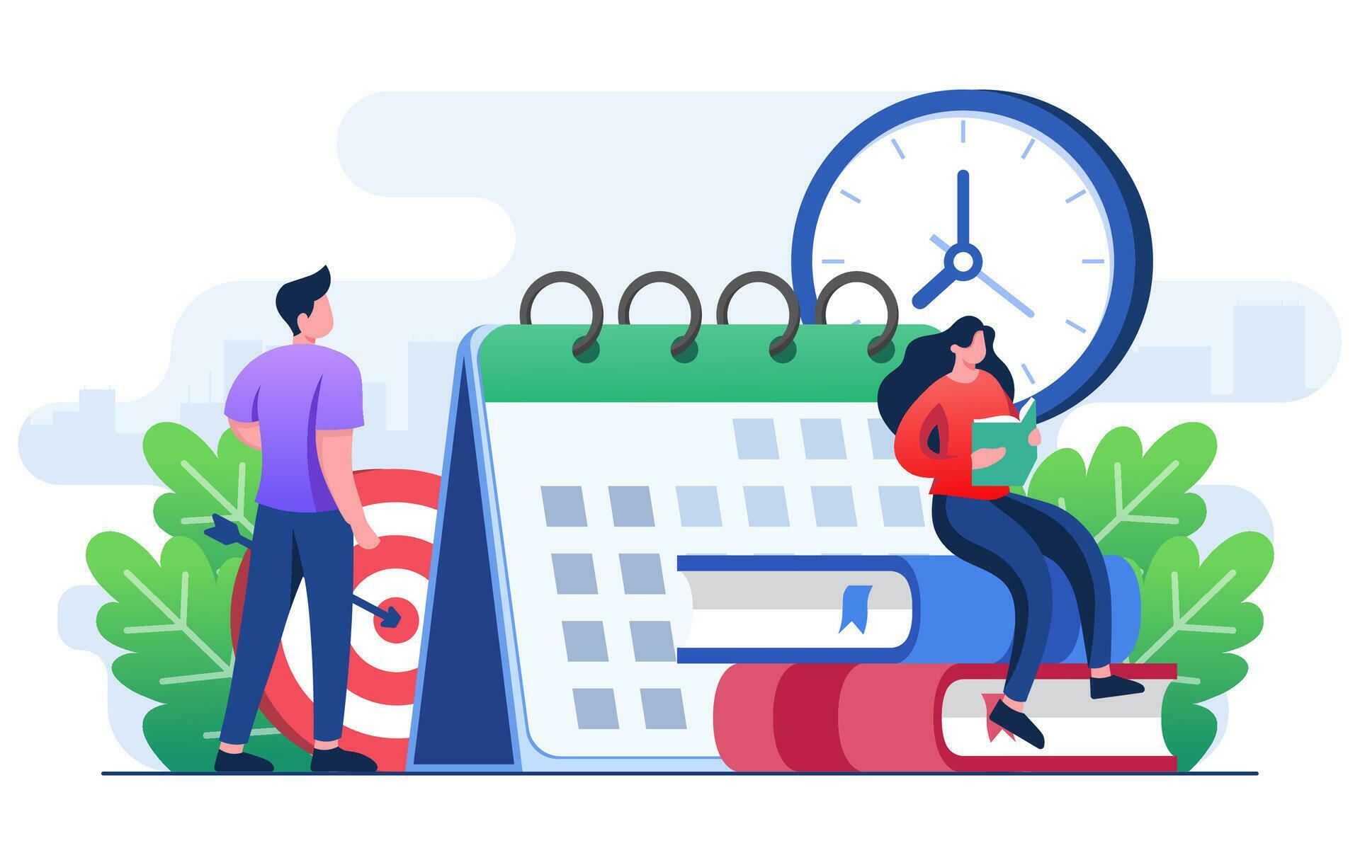 Students prepare for exams flat illustration vector concept, student ...