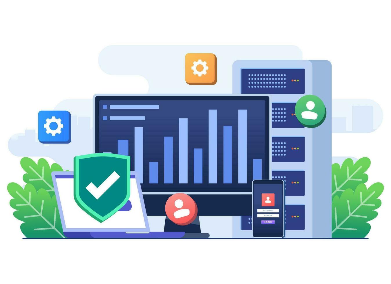 Cloud Computing And Database Service Secure File Sharing Between Devices Upload And Download