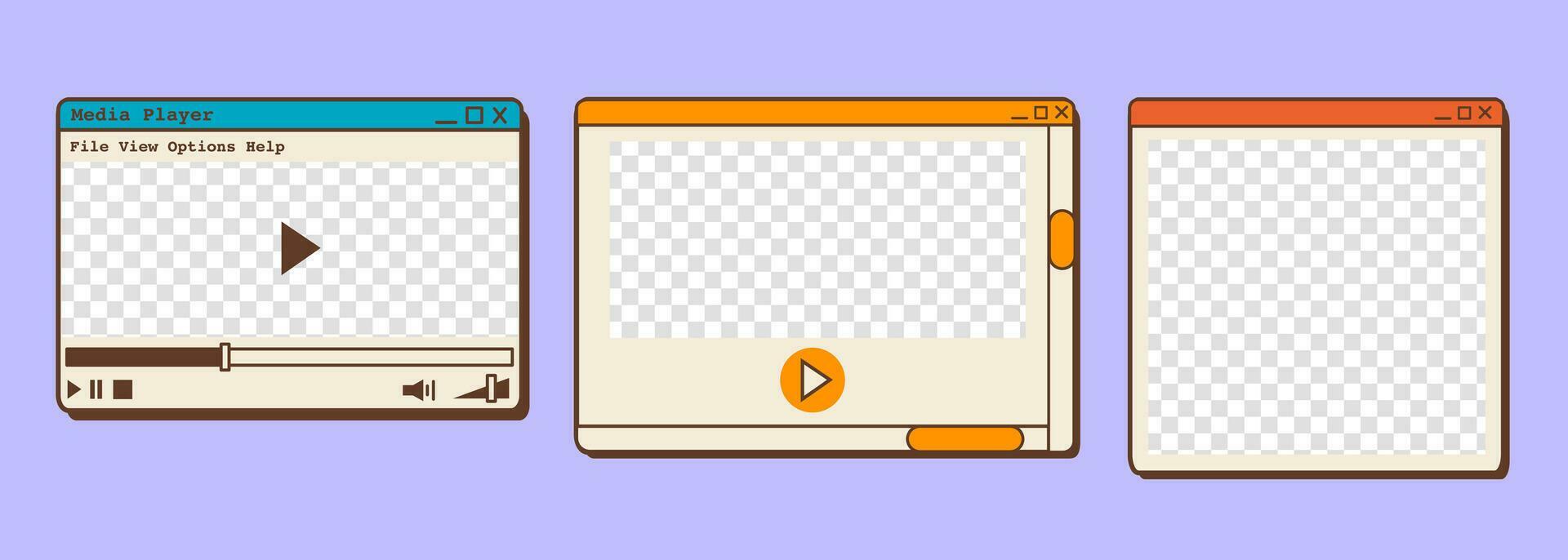 Big Set Of Retro Vaporwave Desktop Browser And Dialog Window Templates 80s 90s Old Computer