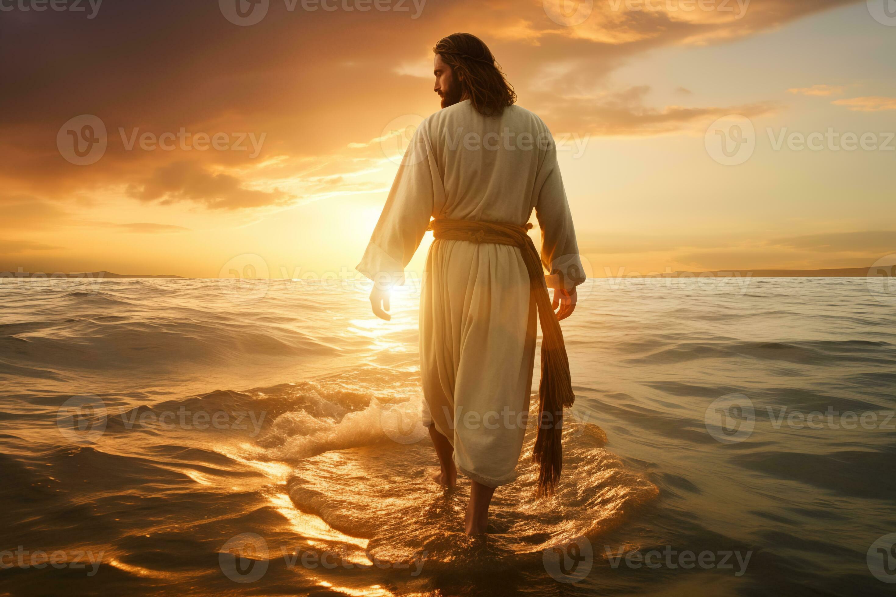 Miracle of Jesus Christ walking on water 36326604 Stock Photo at Vecteezy