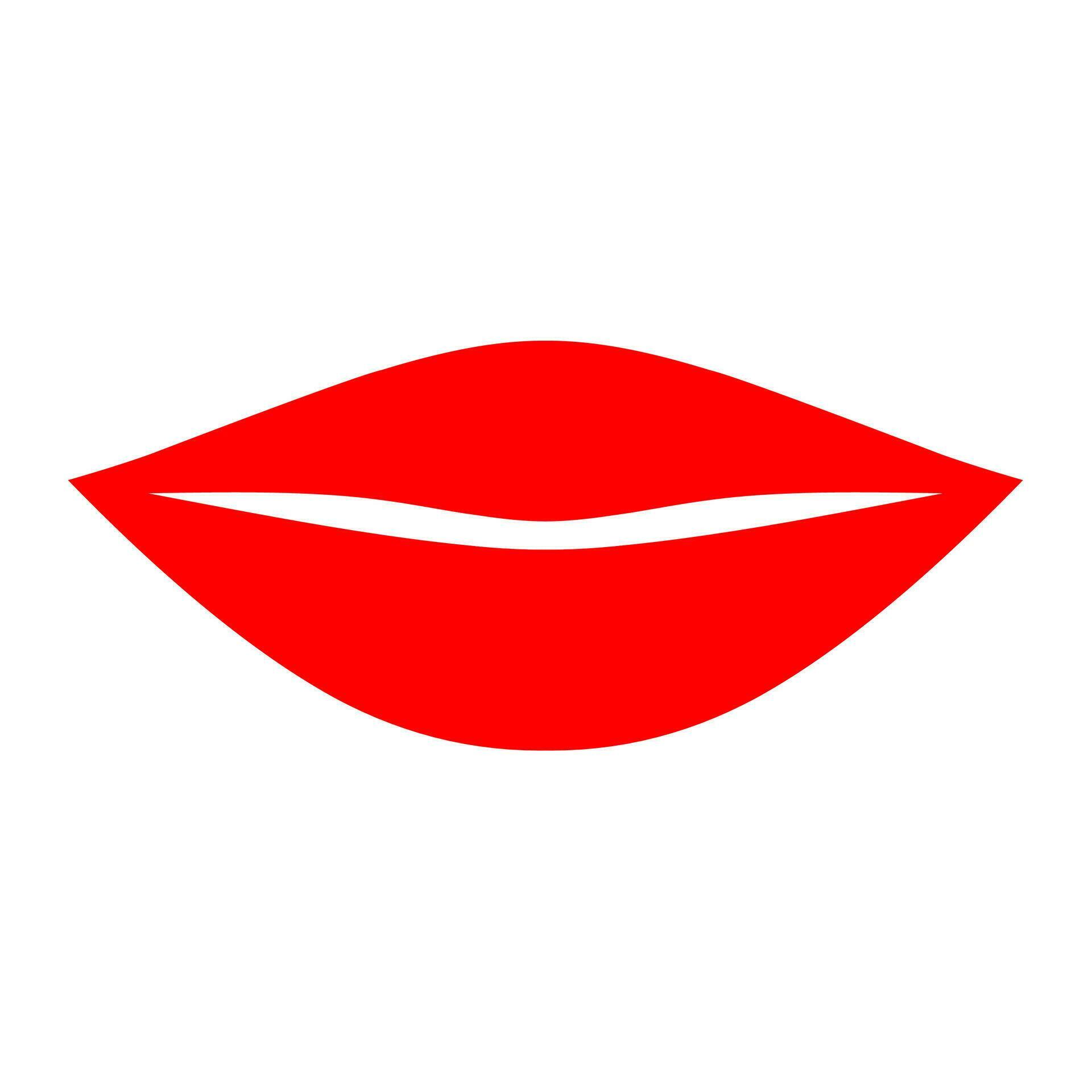 Vector Illustration Of Female Red Lips Sexy And Bold Lips On White