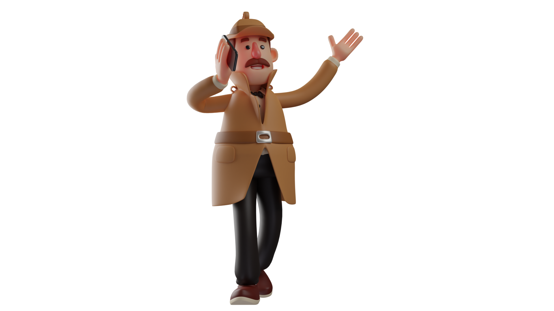 3D Illustration Cheerful 3D Detective Cartoon Character The Detective 3d-illustration-cheerful-3d-detective-cartoon-character-the-detective