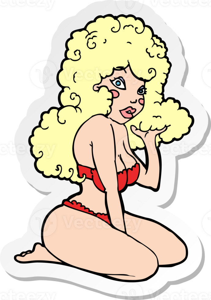 Sticker Of A Cartoon Pin Up Girl 36333713 Png