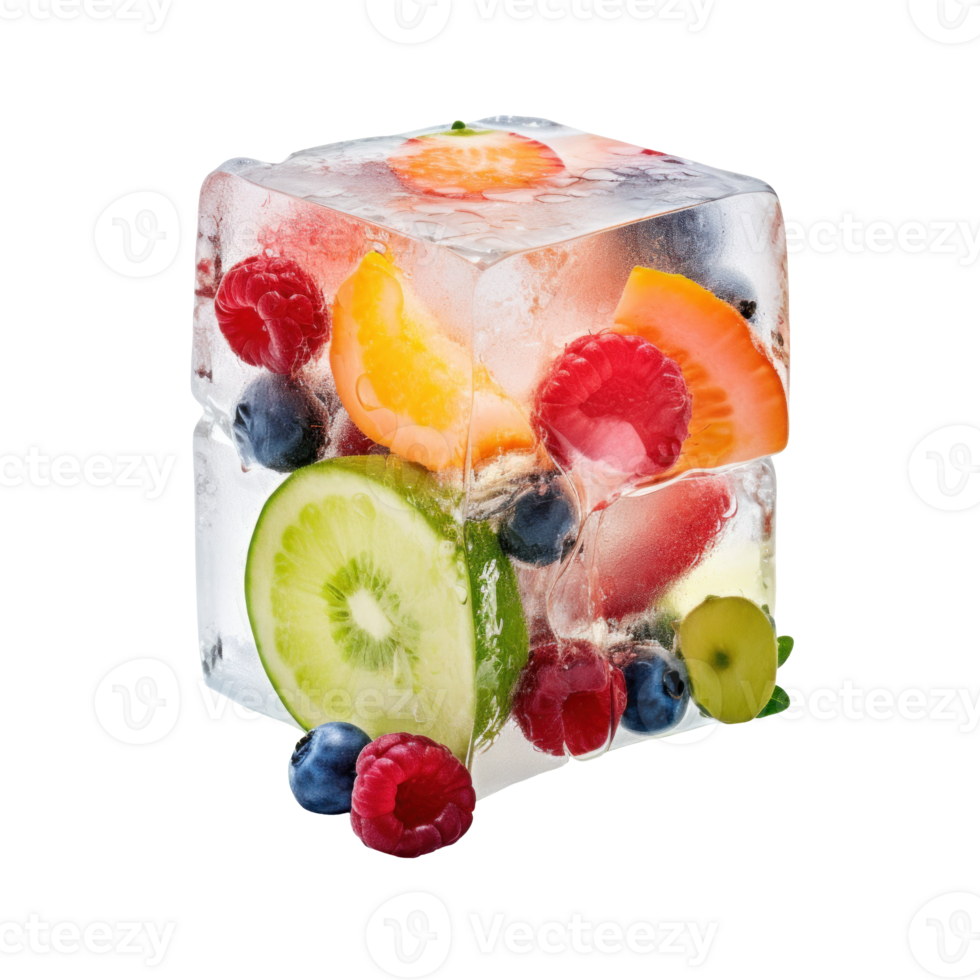 AI generated Assorted Fruits Encased in Ice Cube 36334019 PNG