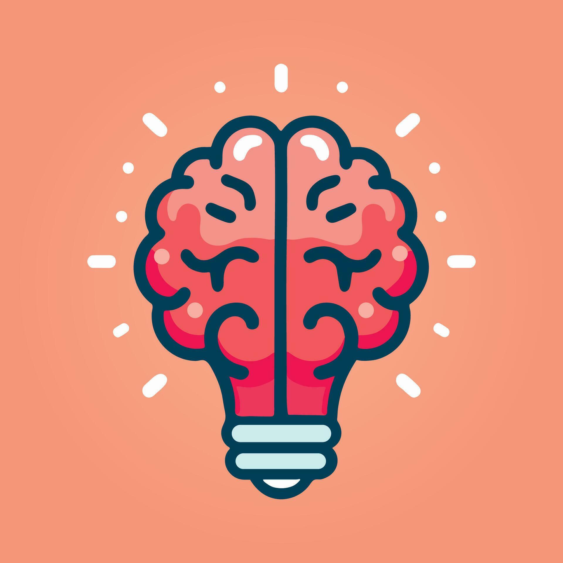 creative light bulb lamp inside brain thinking idea innovation ...