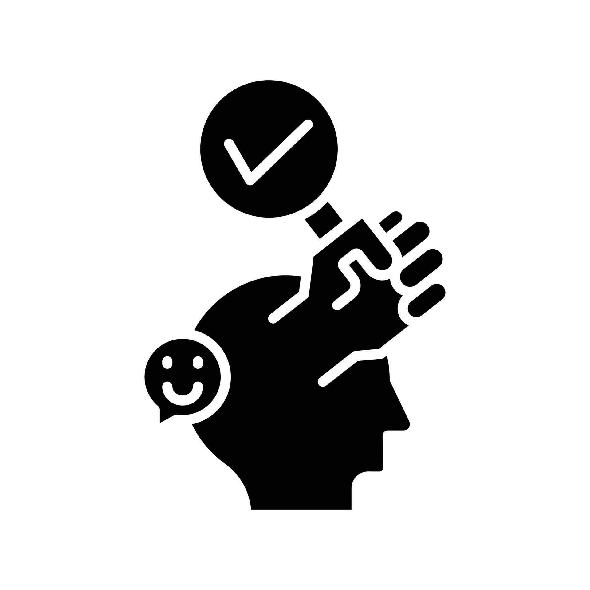 Self Affirmation icon. black fill icon 36335974 Vector Art at Vecteezy