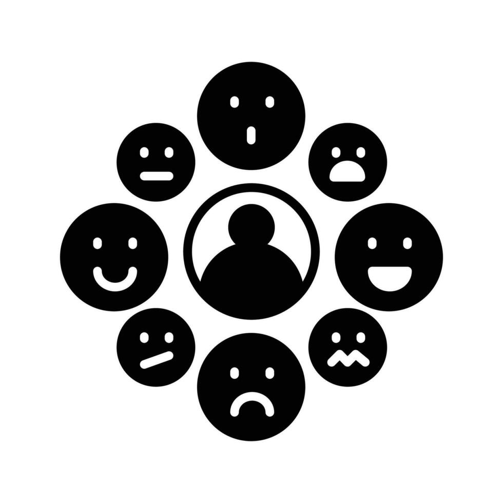 Emotions icon. black fill icon 36335979 Vector Art at Vecteezy