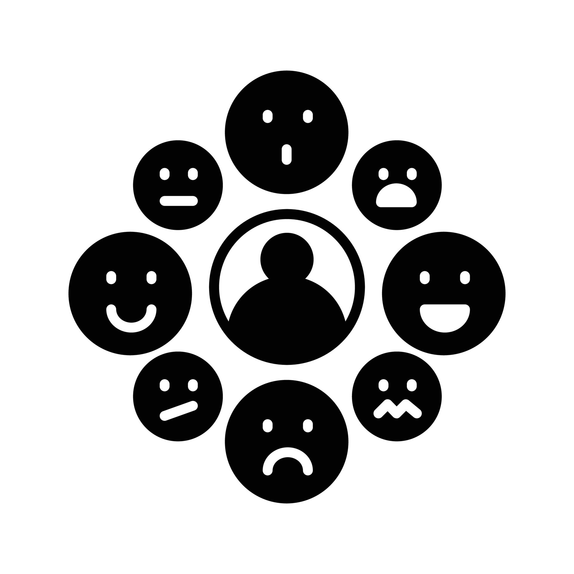 Emotions icon. black fill icon 36335979 Vector Art at Vecteezy