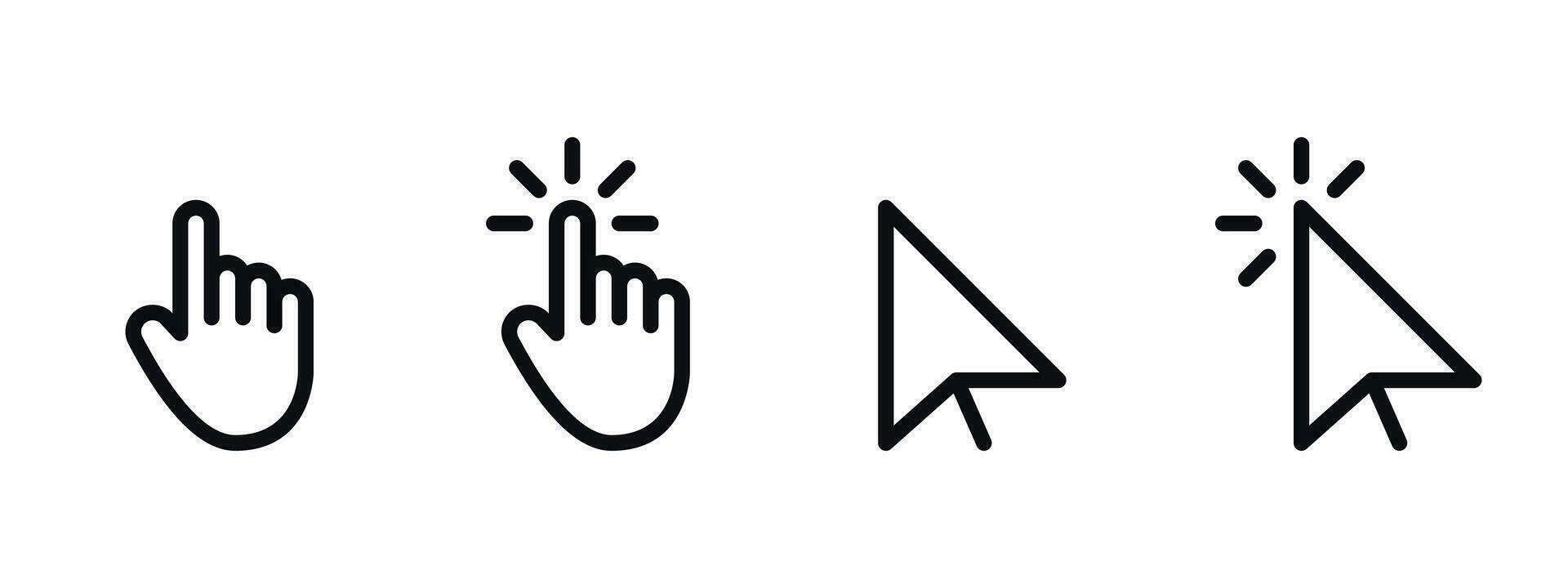 Cursor Click Icon Pack Pointer Select Click Symbols Vector Graphics
