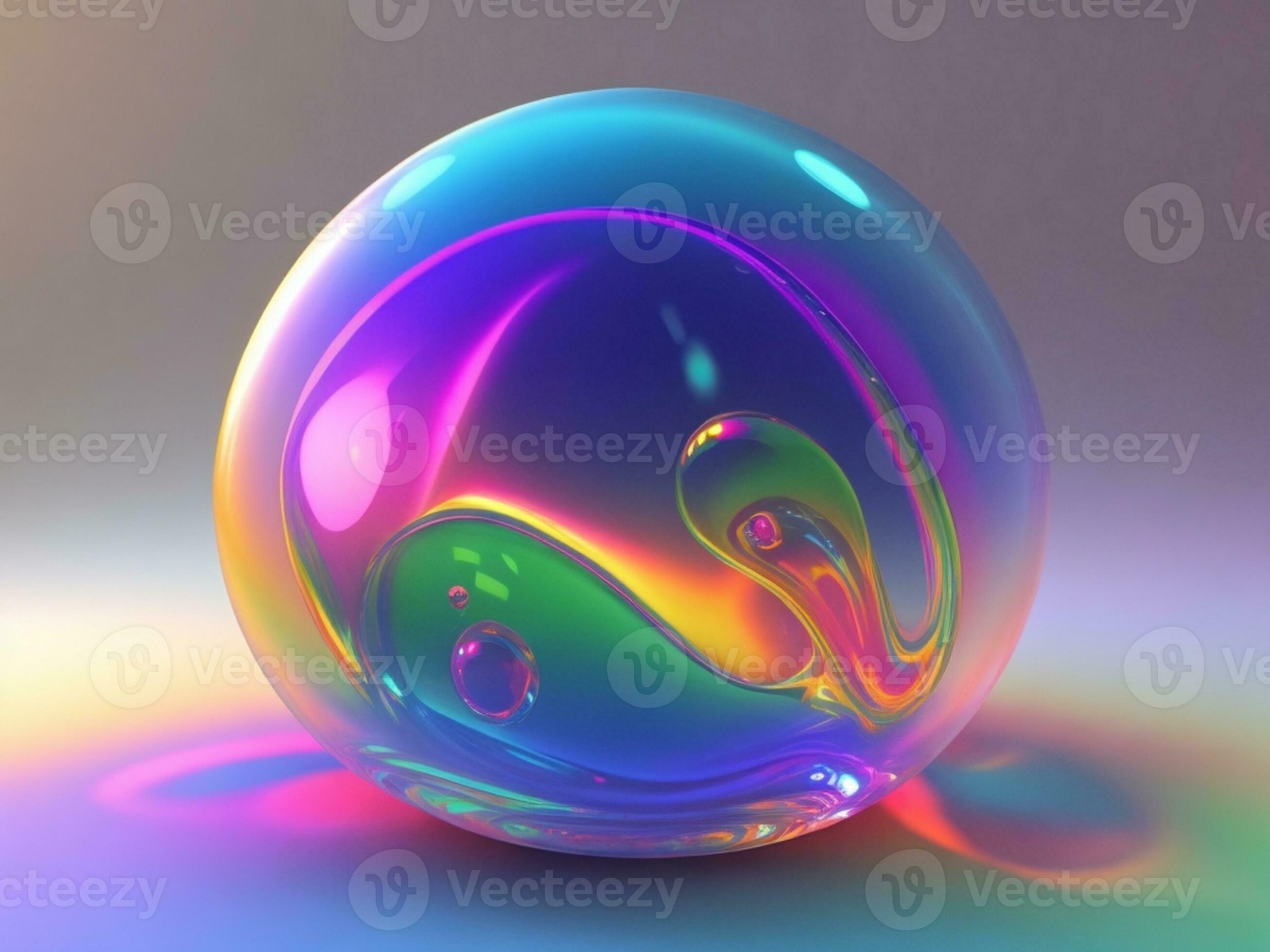 AI generated Bubble abstract 3d render of colorful bubbles abstract ...