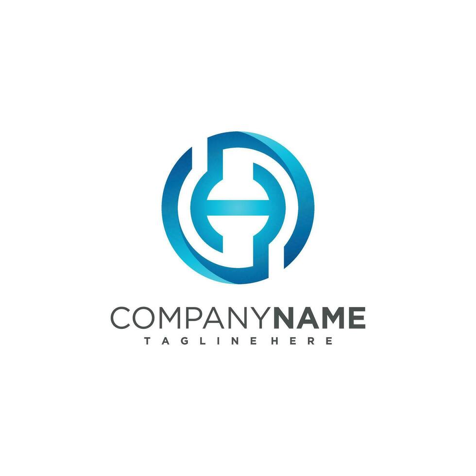 moderno y mínimo en capas letra h logo 36340935 Vector en Vecteezy