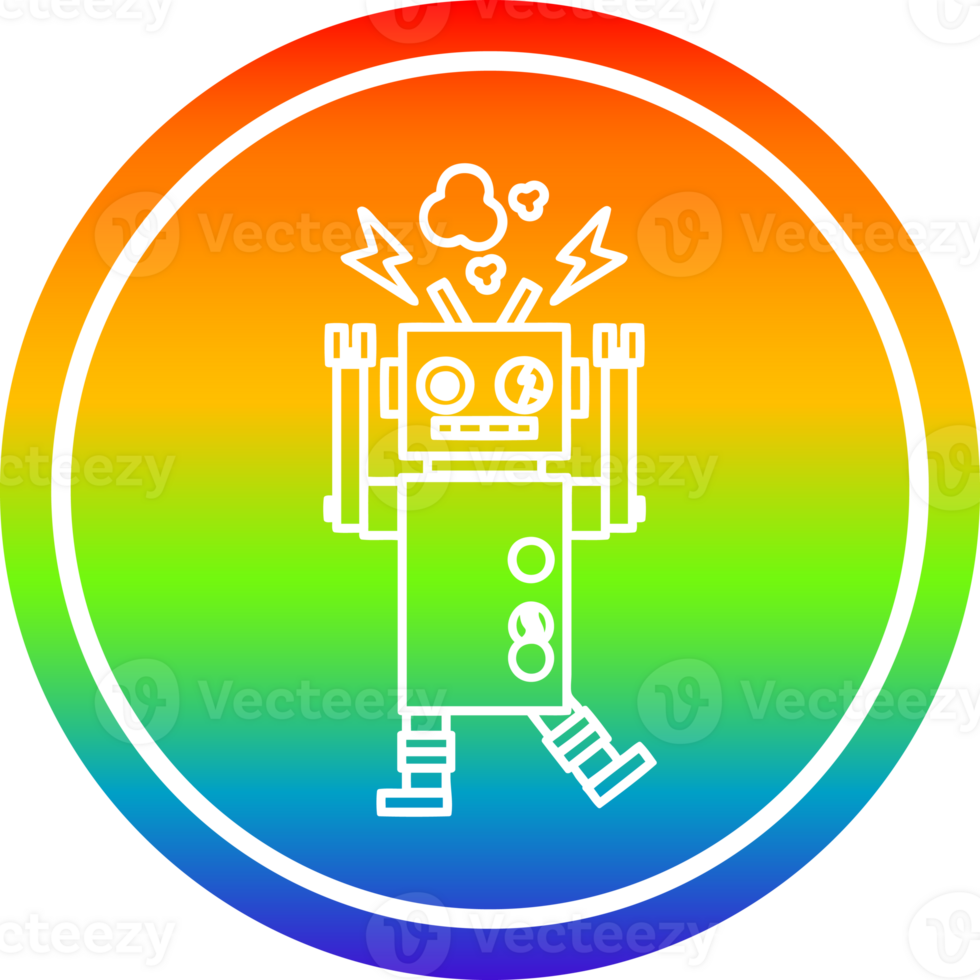 Malfunctioning Robot Circular In Rainbow Spectrum 36342462 Png