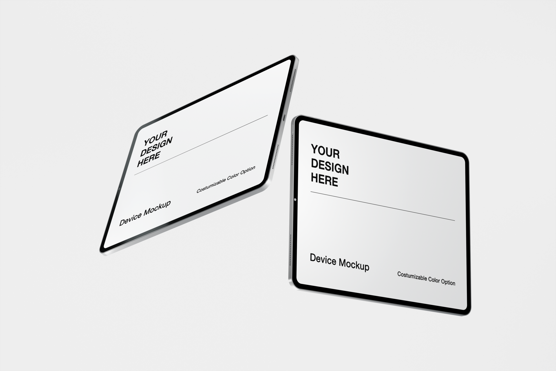 Tablet Mockup With Minimalist Background Design And Realistic Scene Customizable Background And