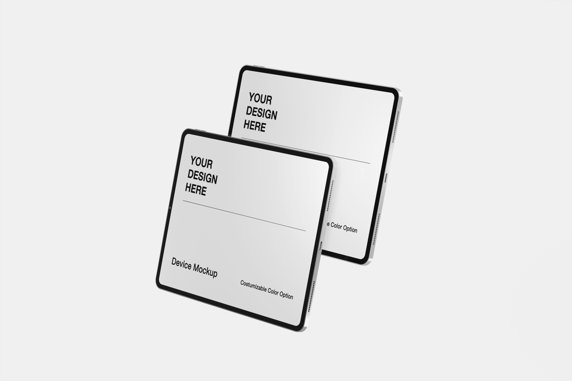 Realistic Tablet Mockup Set With Customizable Background And Object