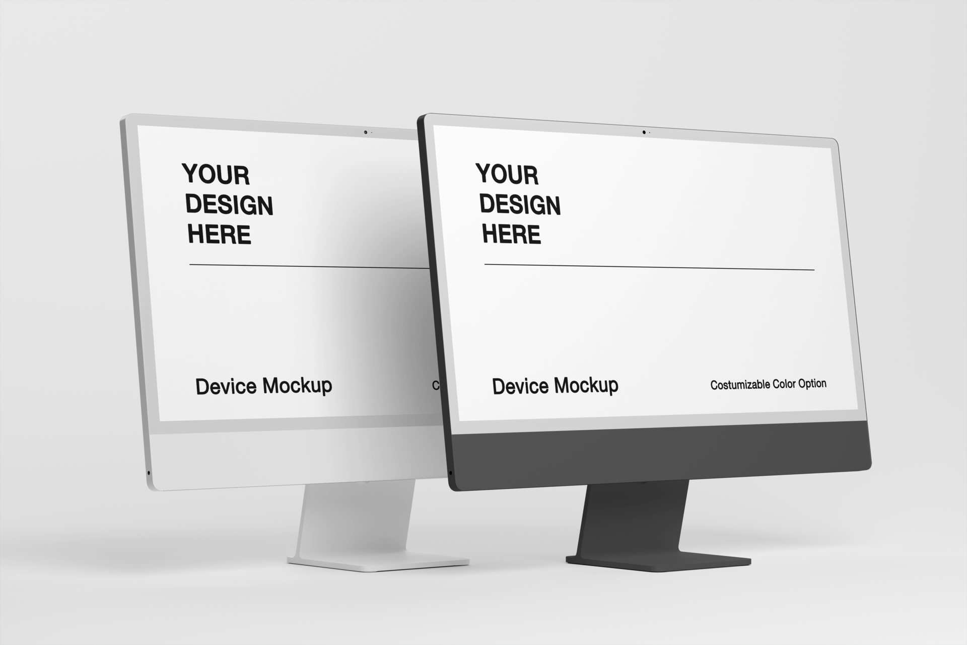 Realistic Computer Mockup Set With Customizable Background And Object