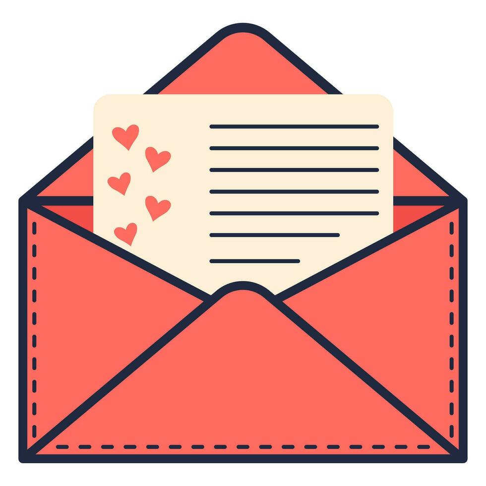 Envelope with a love letter. Symbol of Valentine's Day. 36345312 Vector ...