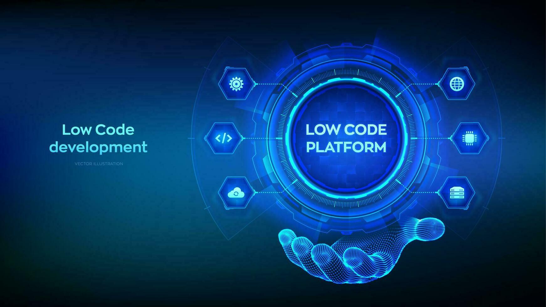 Low Code Platform And No Code Development Technology Concept In