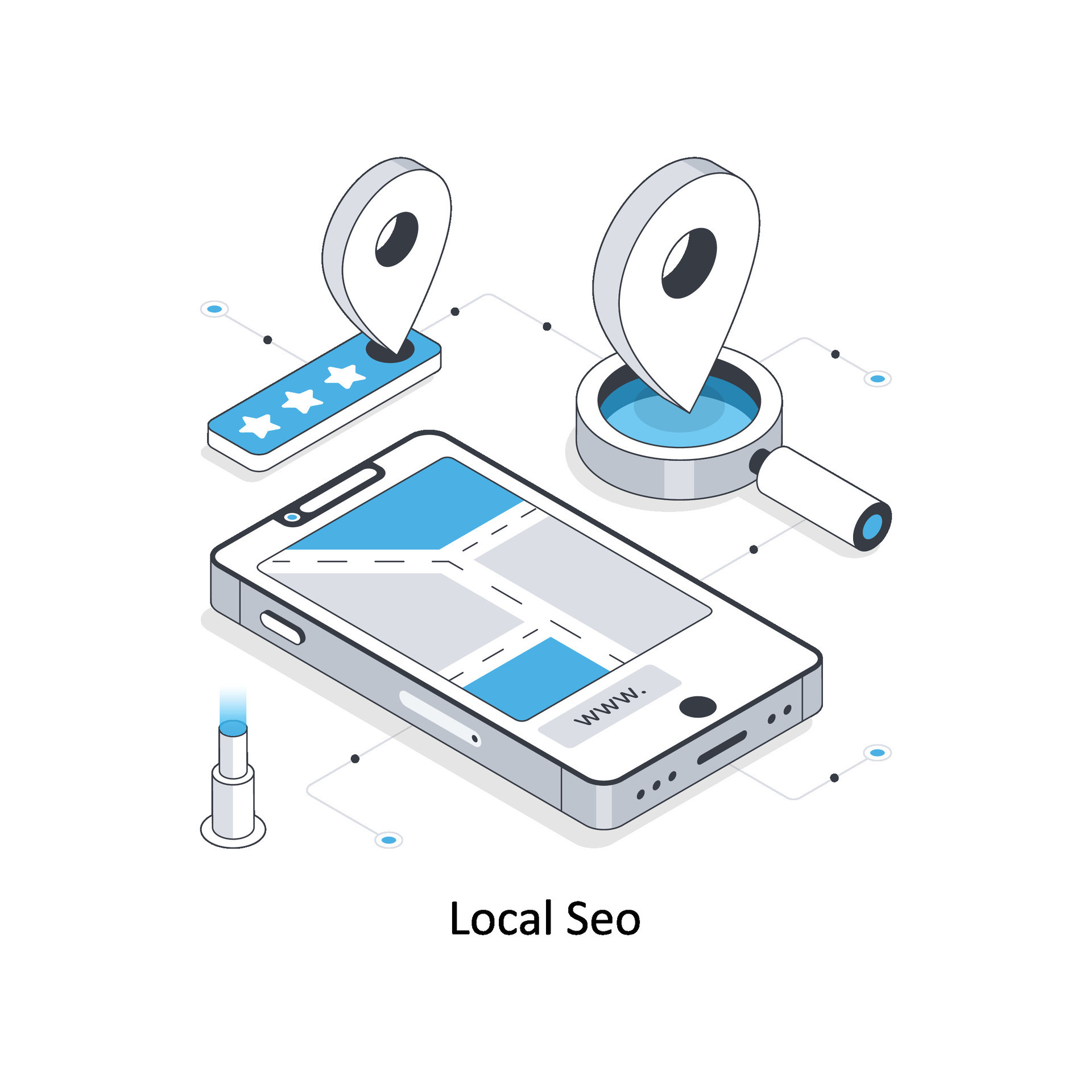 Local Seo isometric stock illustration. EPS File 36346223 Vector Art at ...