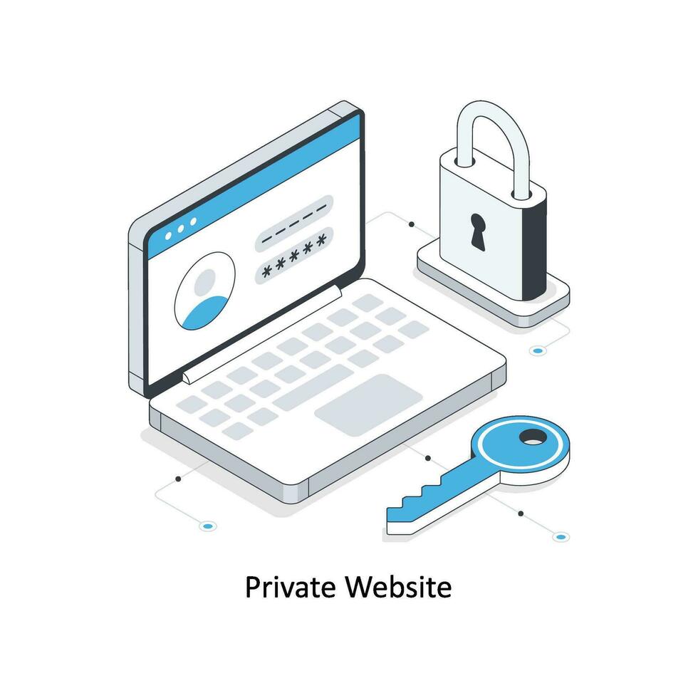 Private Website isometric stock illustration. EPS File 36346242 Vector ...