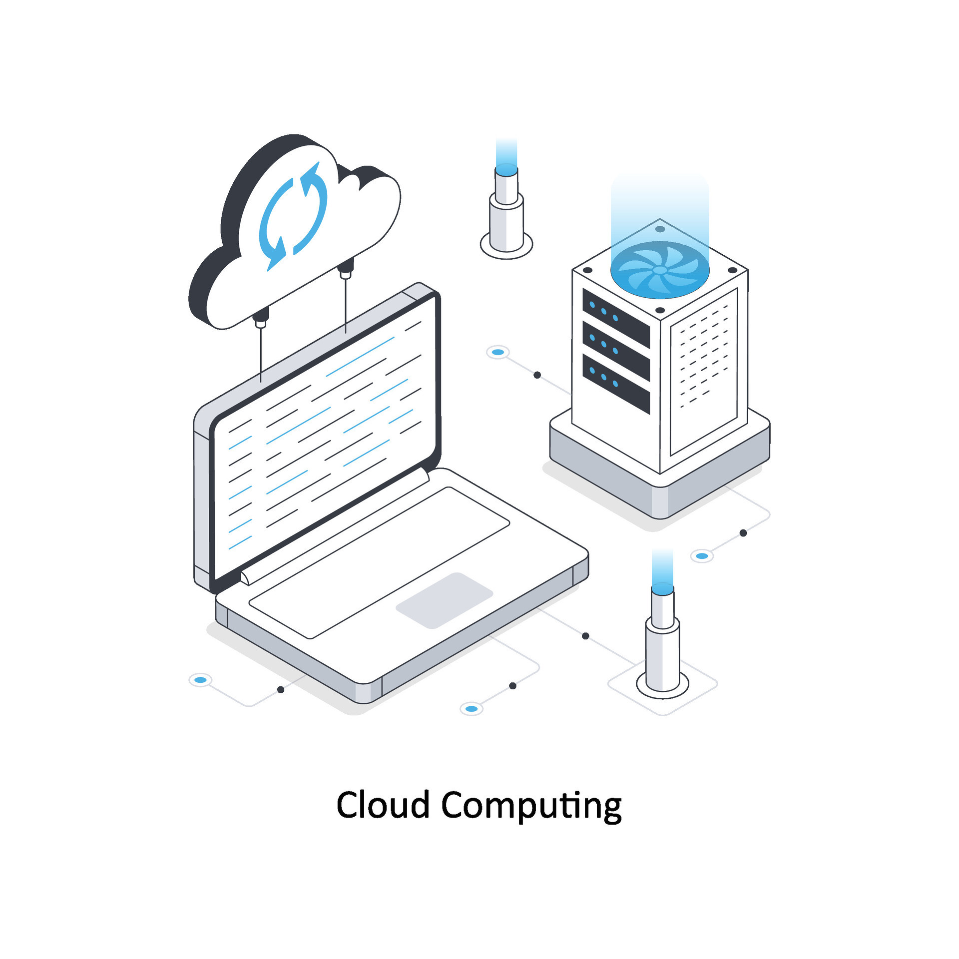 Cloud Computing Isometric Stock Illustration Eps File 36346279 Vector Art At Vecteezy
