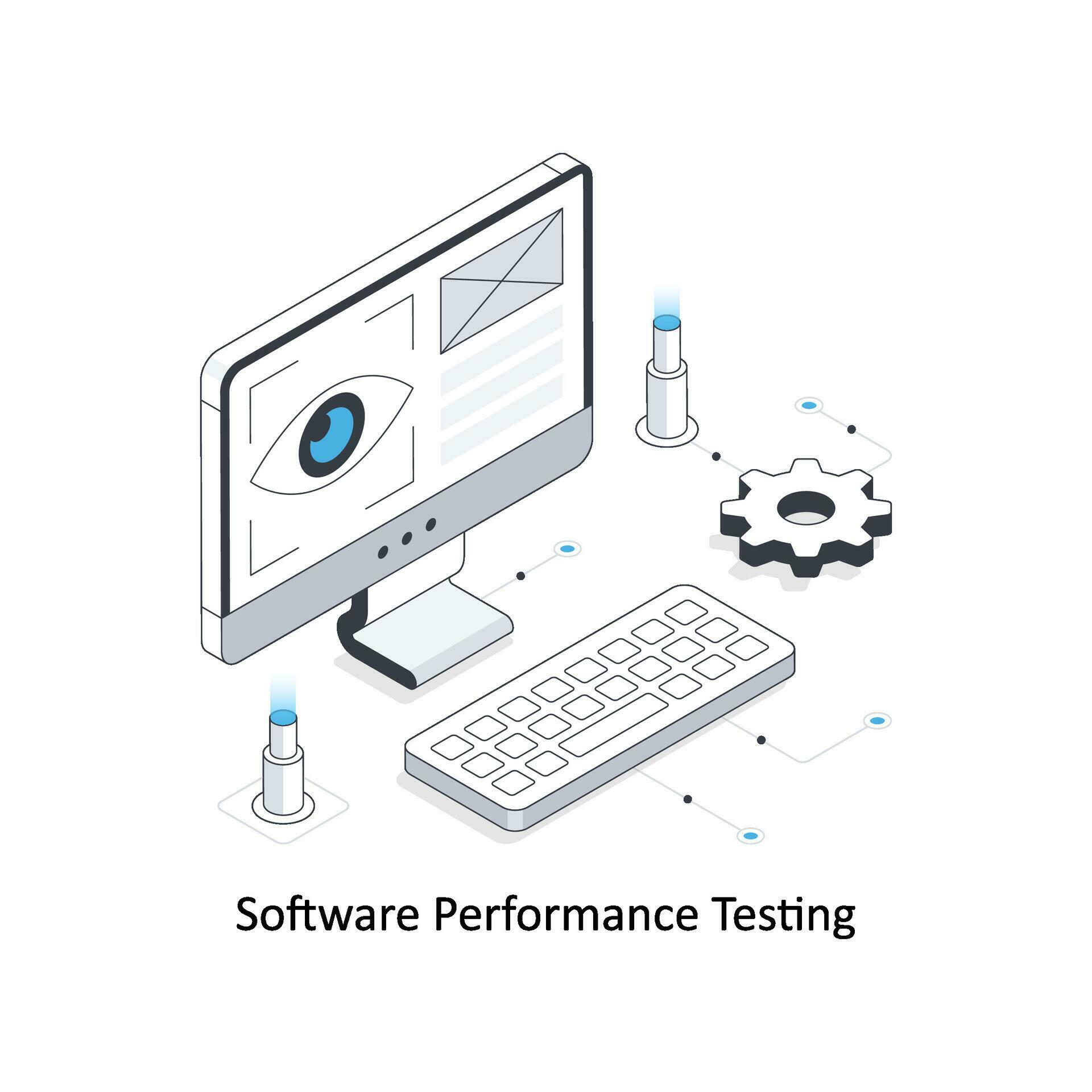 Software Performance Testing Isometric Stock Illustration Eps File