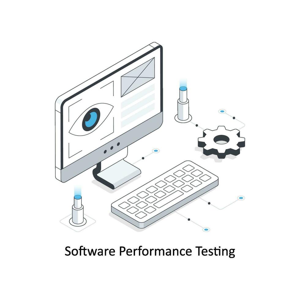 Software Performance Testing Isometric Stock Illustration Eps File