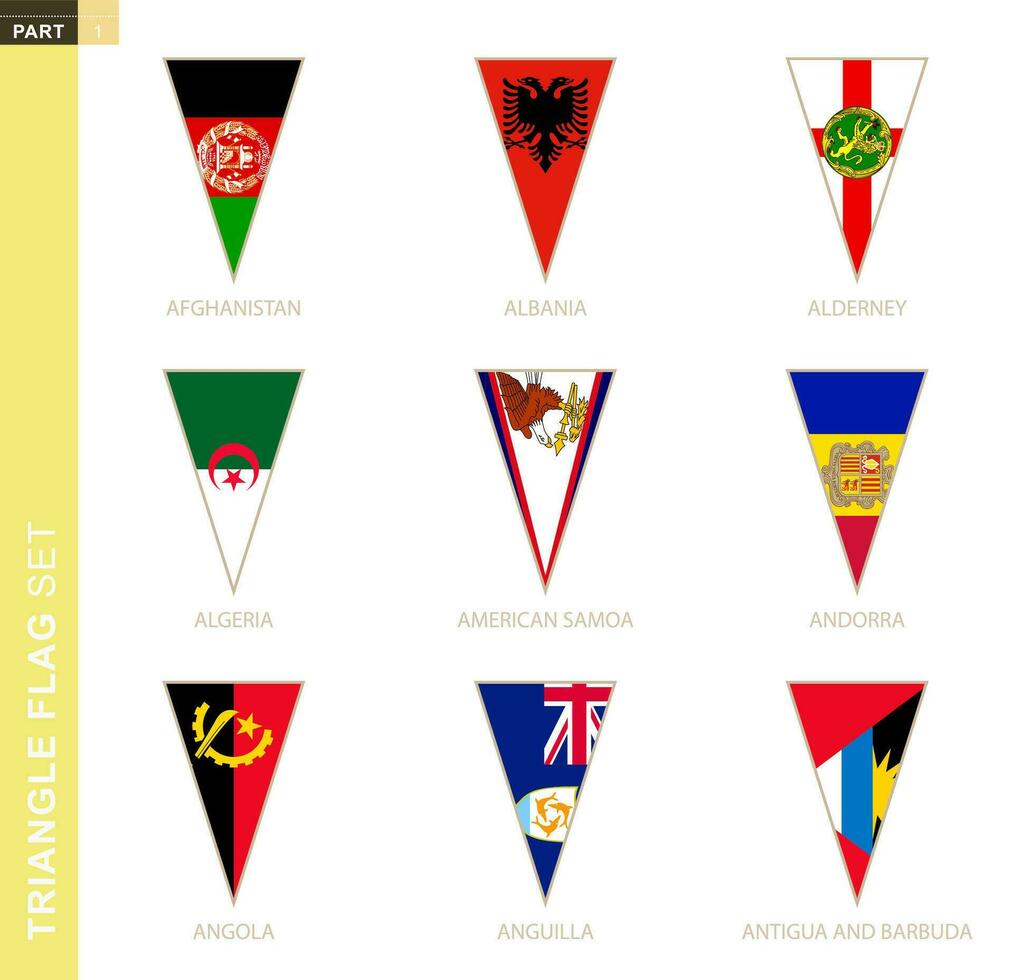 Triangle flag set, stylized country flags. 36350038 Vector Art at Vecteezy