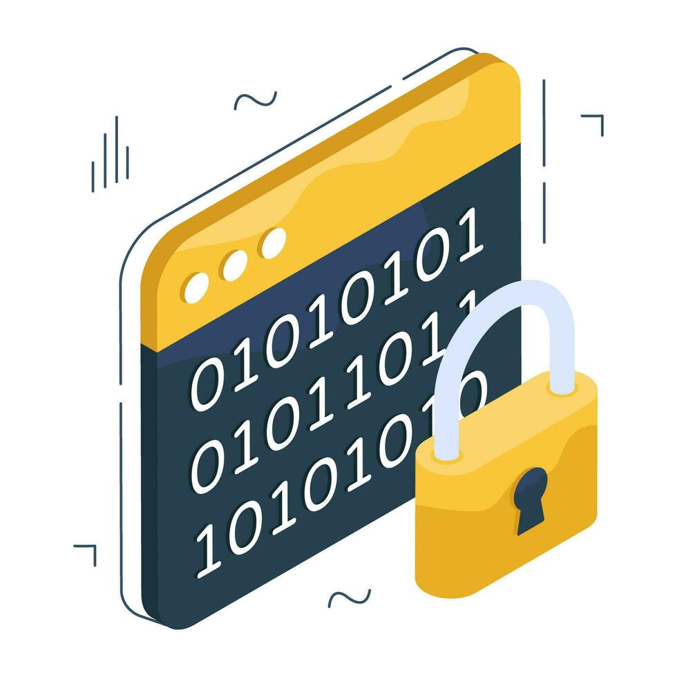An icon design of secure binary code 36350350 Vector Art at Vecteezy