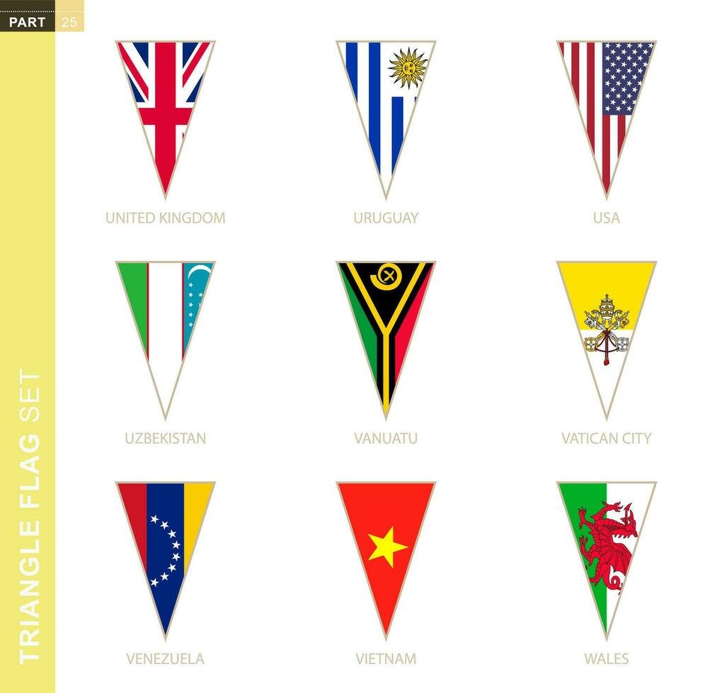 Triangle flag set, stylized country flags. 36350493 Vector Art at Vecteezy