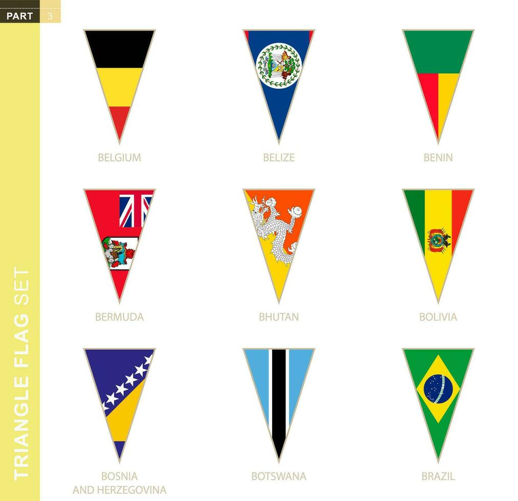 Triangle flag set, stylized country flags. 36350500 Vector Art at Vecteezy
