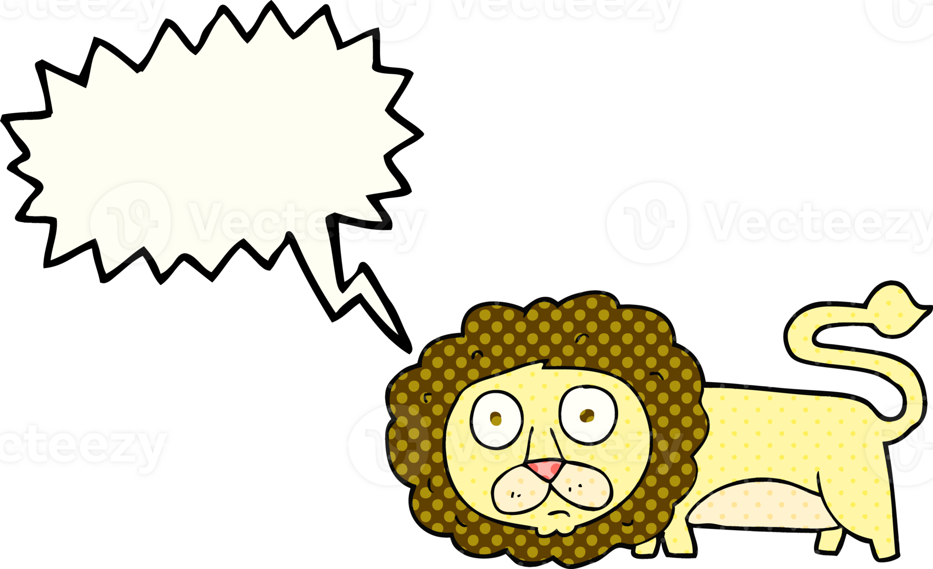 Comic Book Speech Bubble Cartoon Lion 36350663 Png