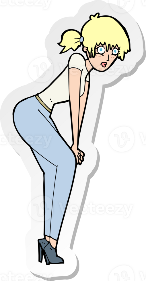 Sticker Of A Cartoon Woman Posing 36353407 Png