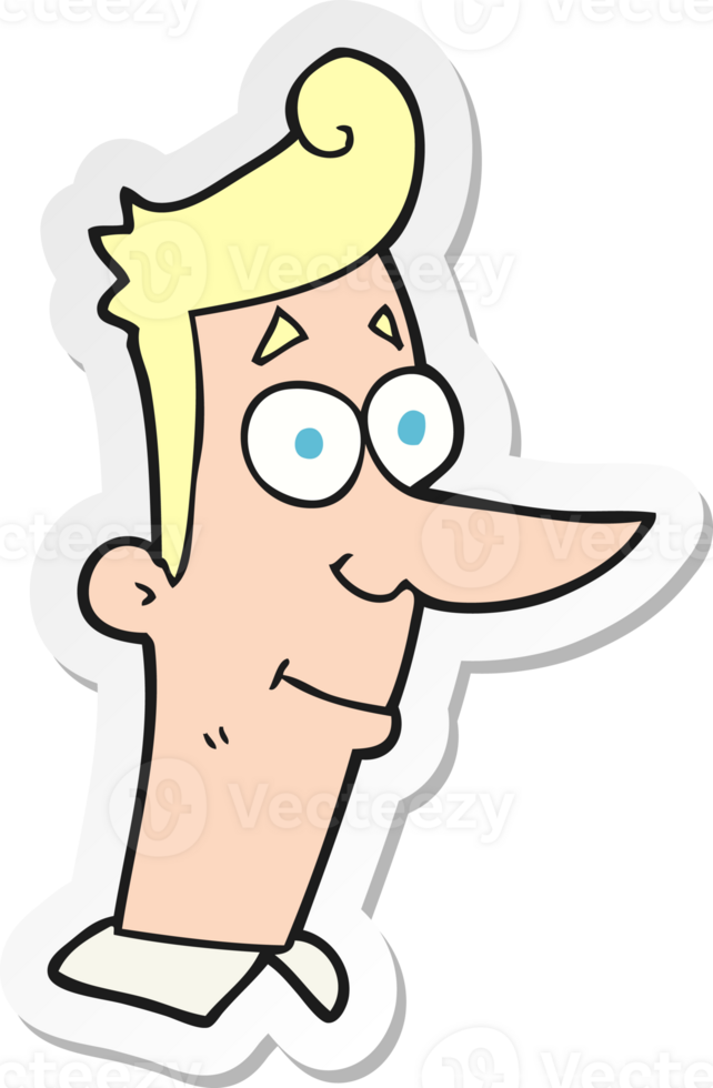 sticker of a cartoon smiling man 36353471 PNG