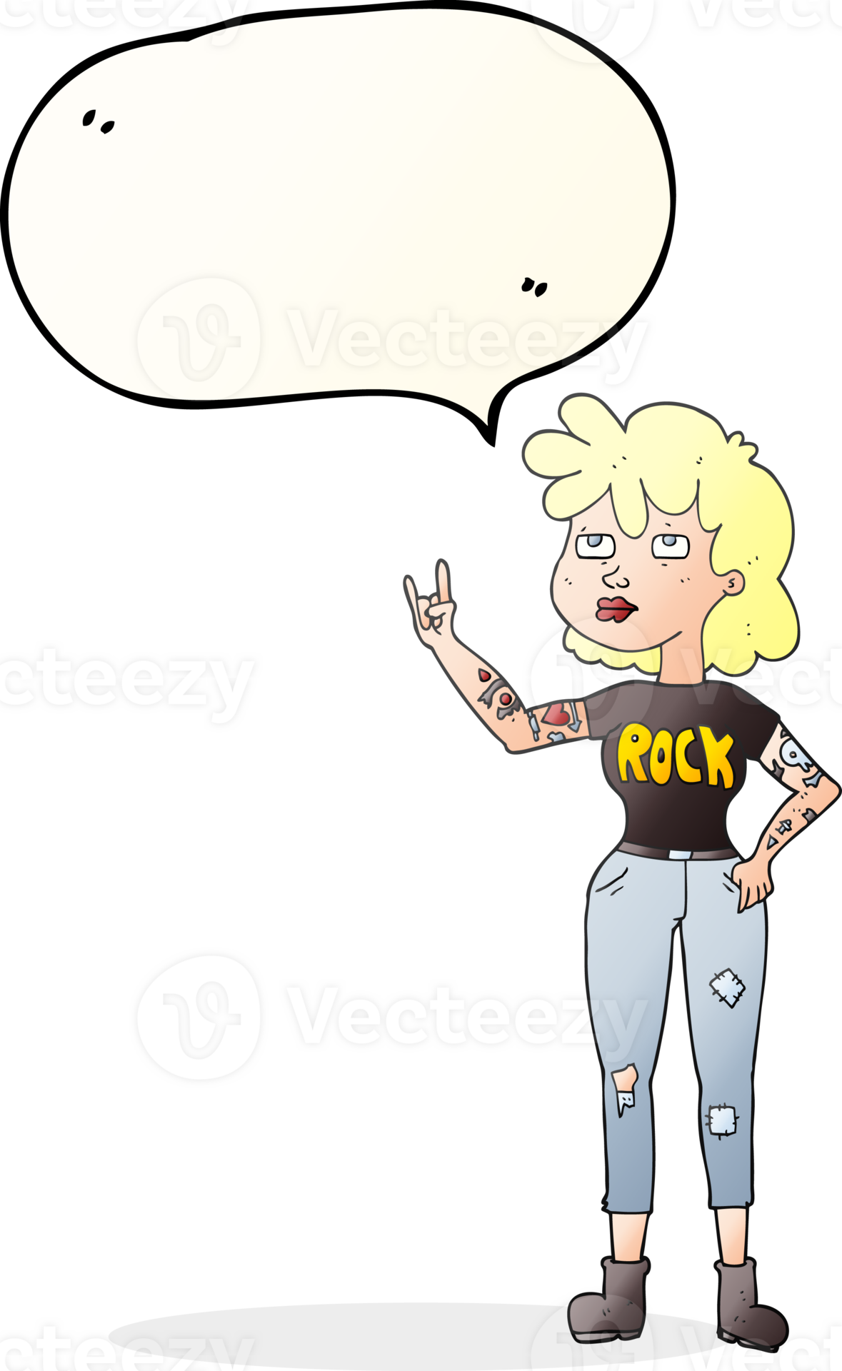 Speech Bubble Cartoon Rocker Girl 36354459 Png