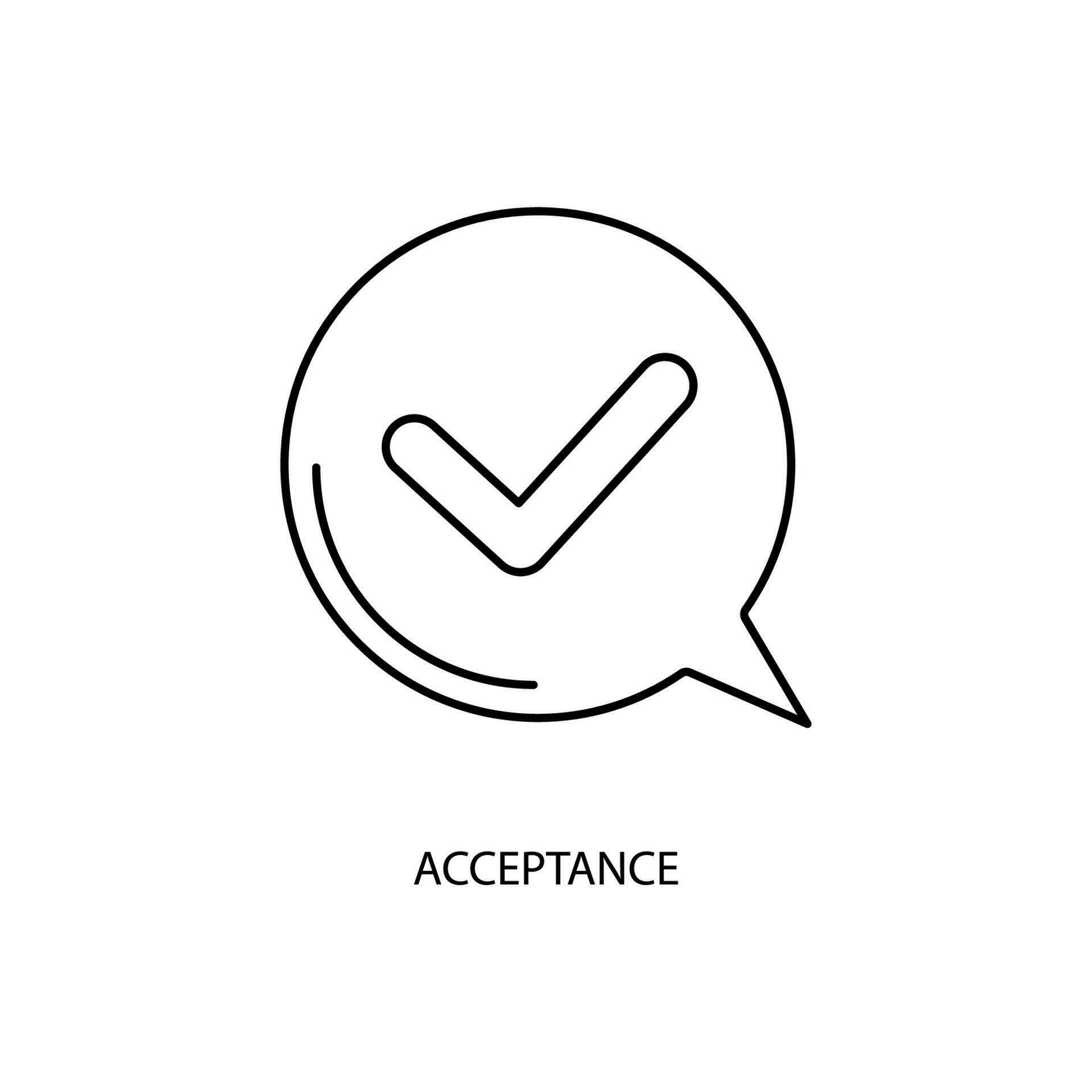 acceptance concept line icon. Simple element illustration. acceptance concept outline symbol ...