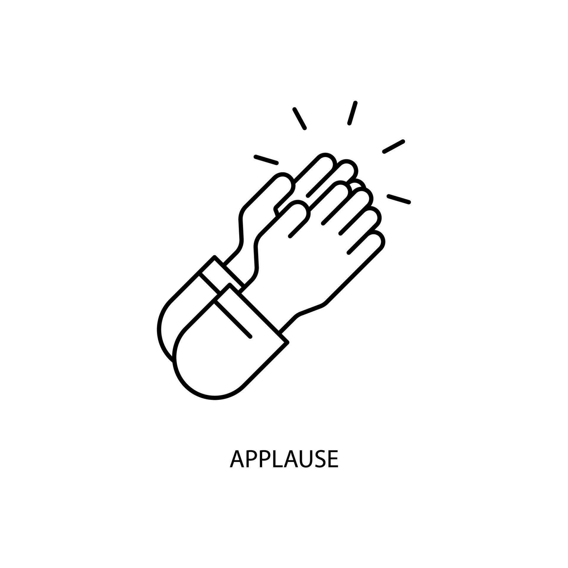 applause concept line icon. Simple element illustration. applause concept outline symbol design ...