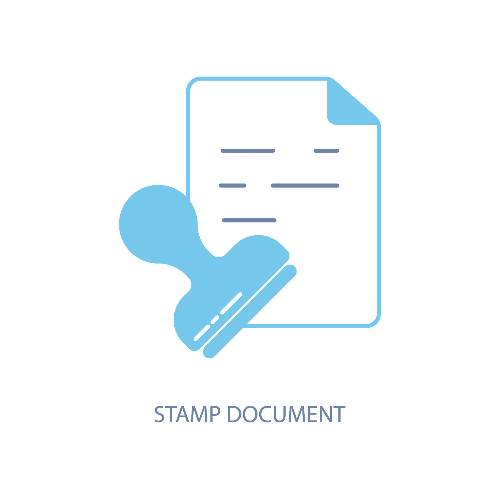 Stamp Document Concept Line Icon Simple Element Illustration Stamp Document Concept Outline