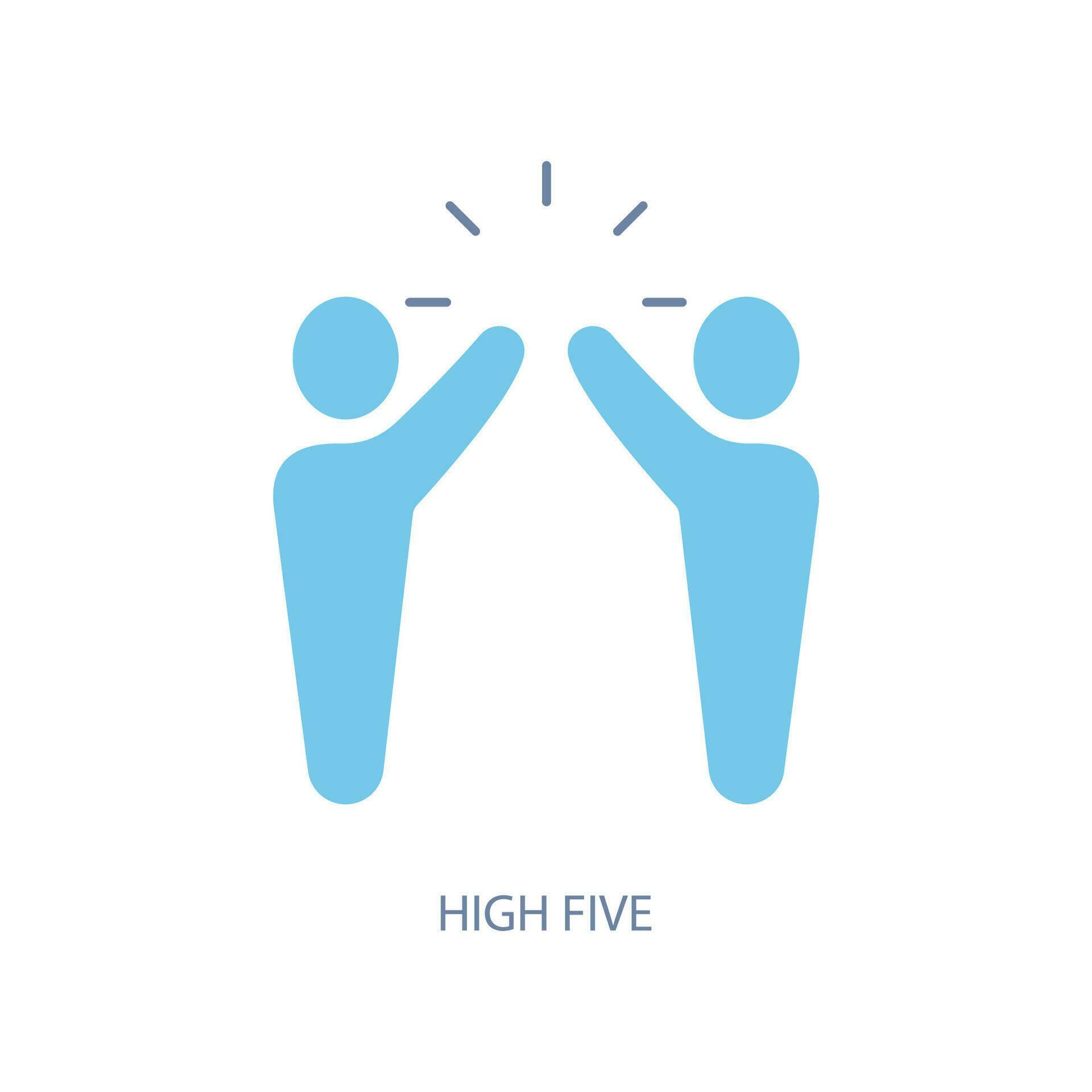 high five concept line icon. Simple element illustration. high five concept outline symbol ...