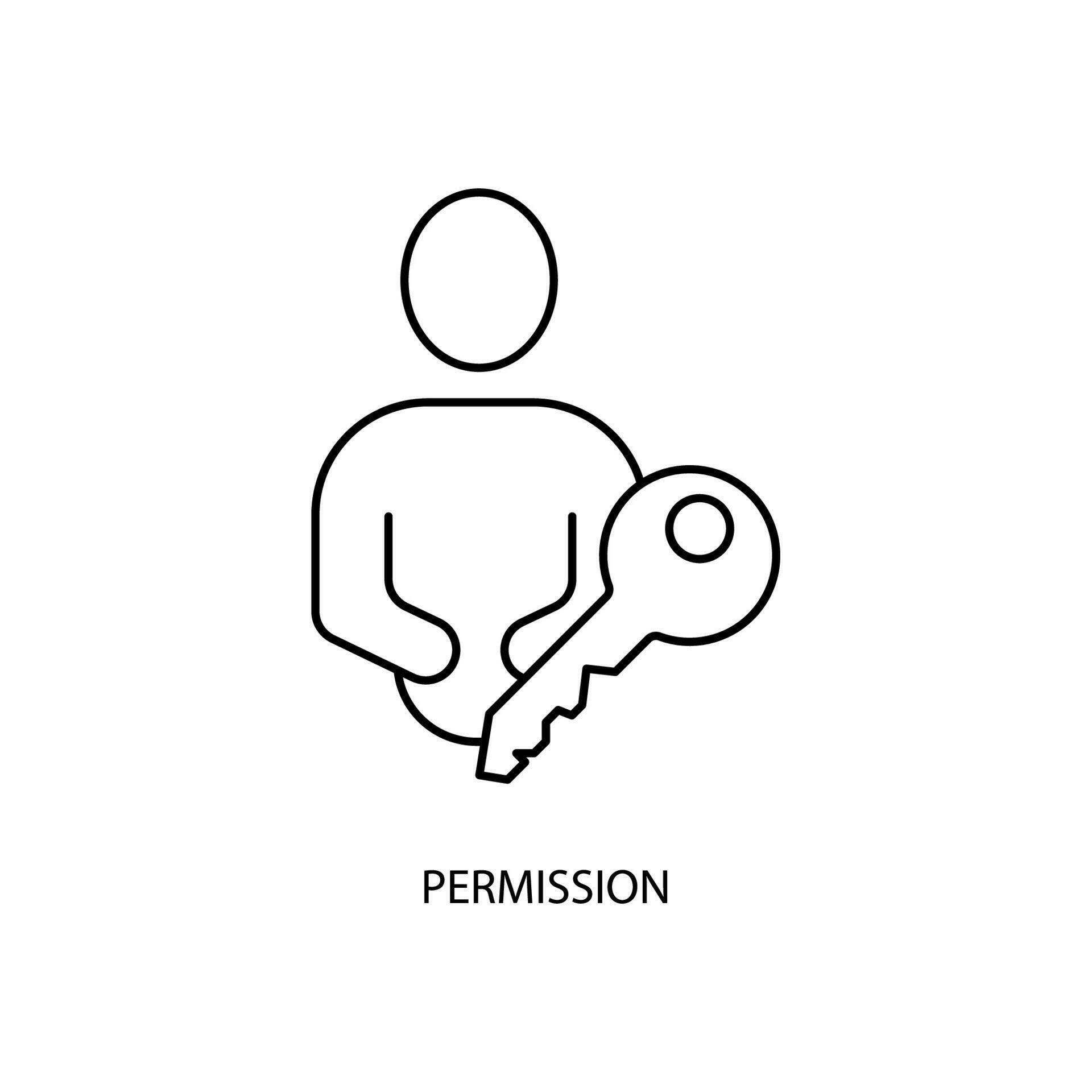 permission concept line icon. Simple element illustration. permission concept outline symbol ...