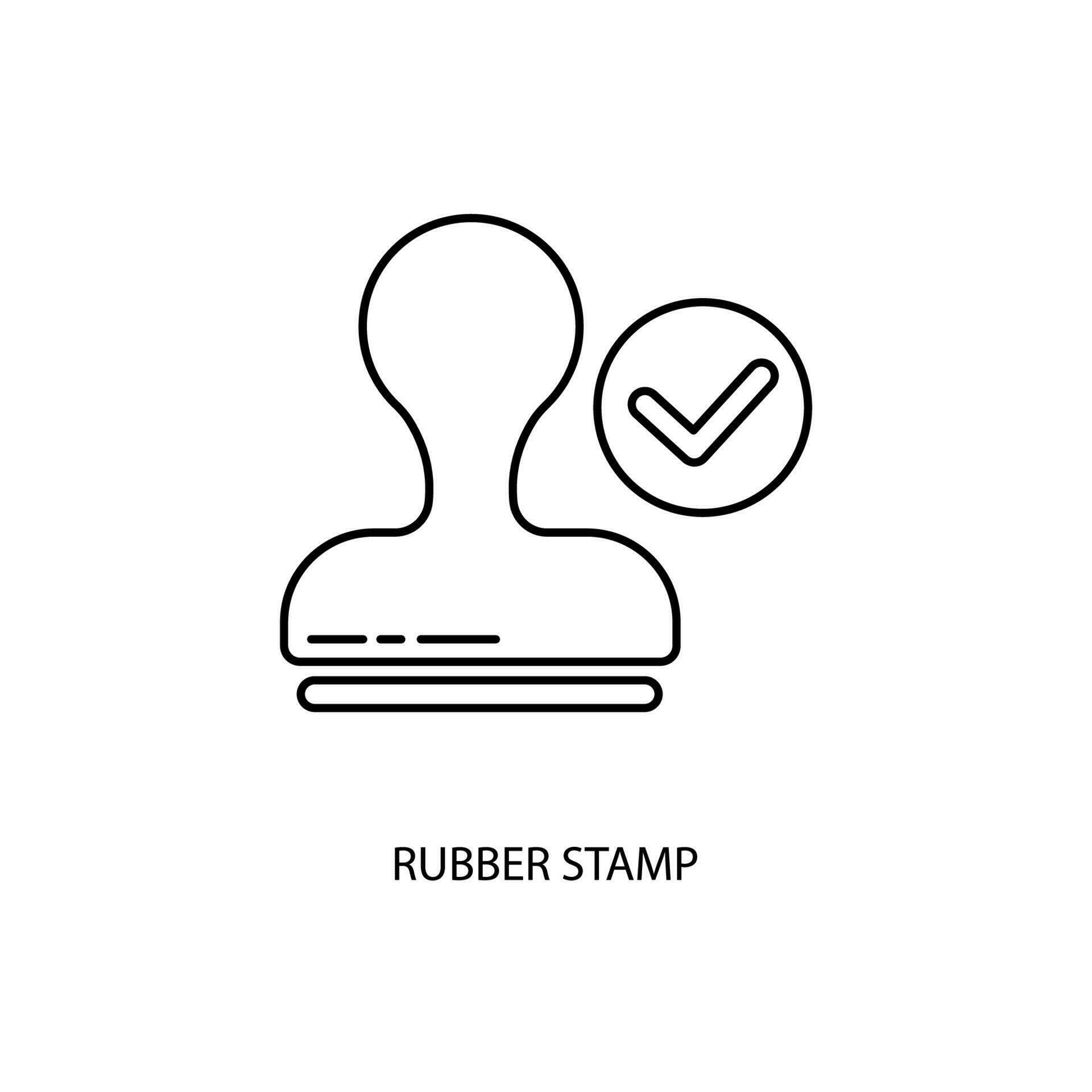 rubber stamp concept line icon. Simple element illustration. rubber ... rubber stamp concept line icon. Simple element illustration. rubber ...
