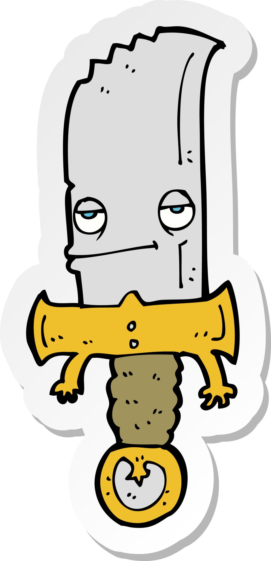Sticker Of A Knife Cartoon Character 36355981 Png