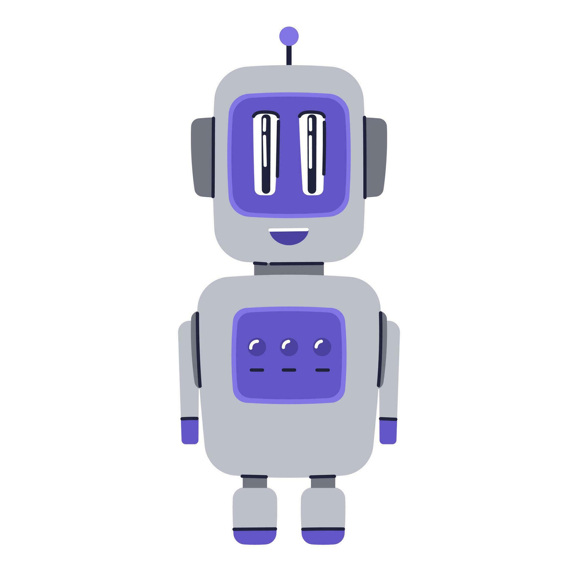 Cute Robot Character Chatbot Ai Bot Mascot Digital Cyborg