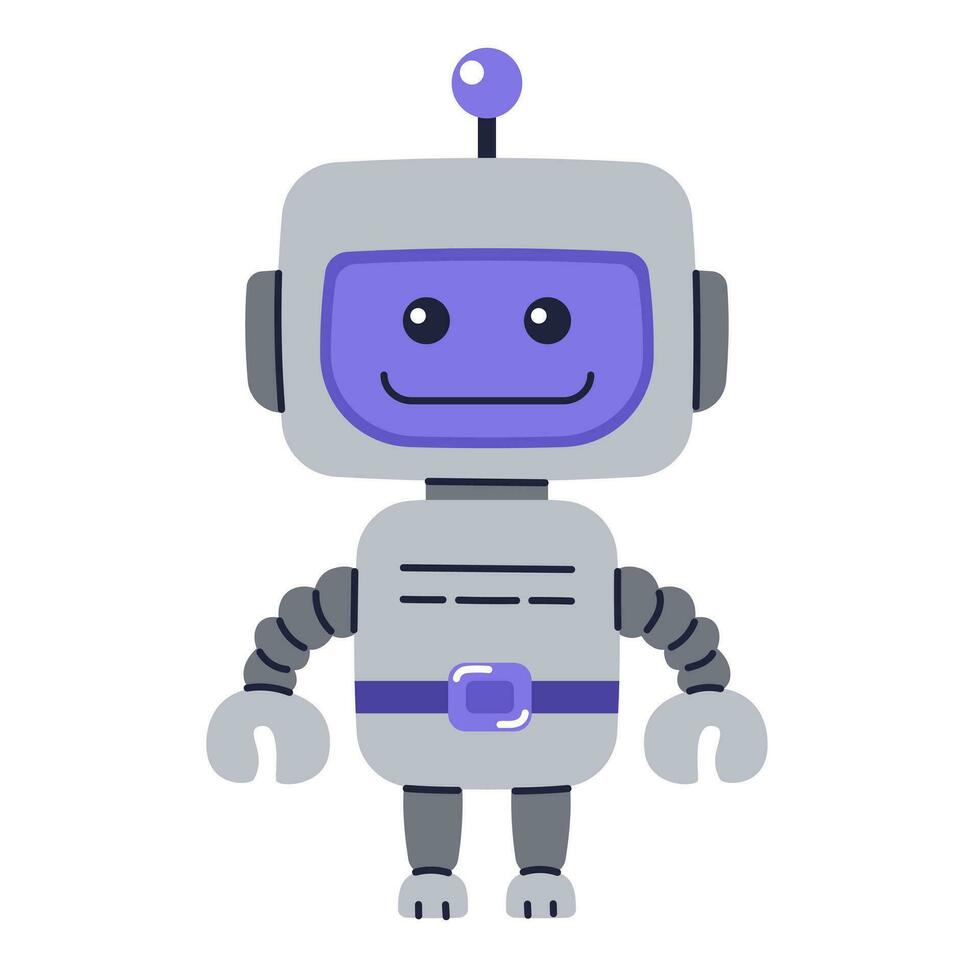 Cute Robot character. Chatbot, AI bot mascot, digital cyborg ...