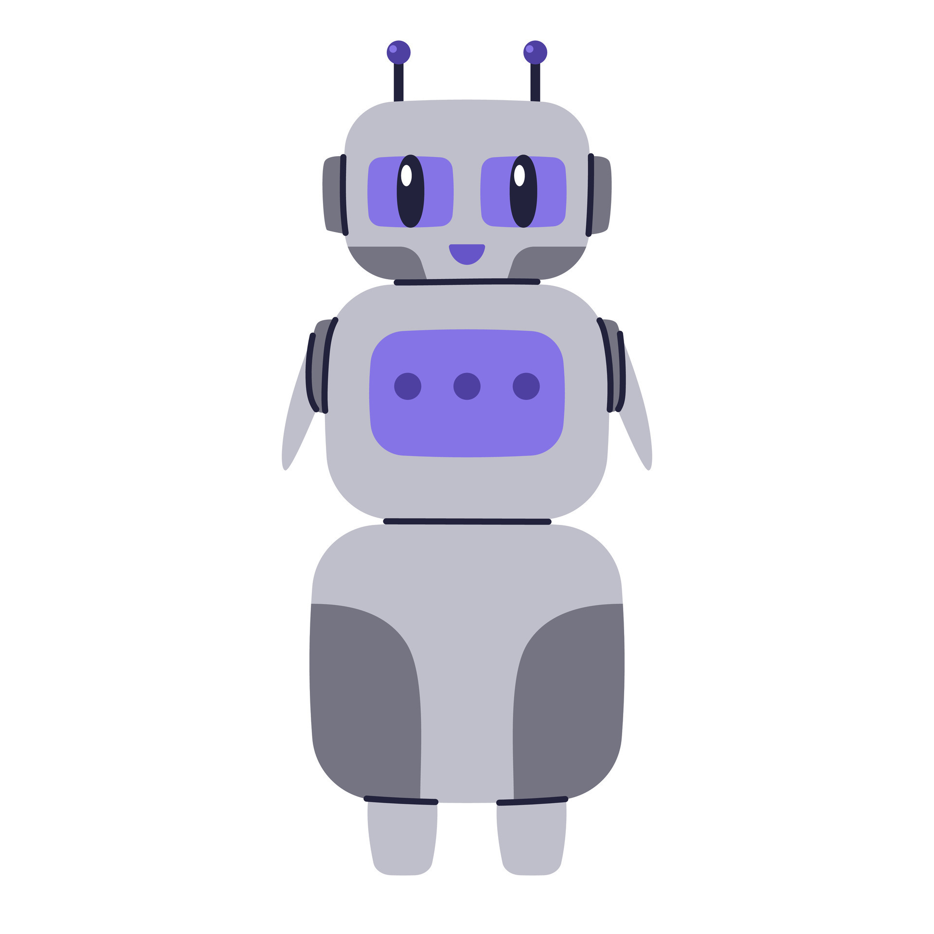 Cute Robot Character Chatbot Ai Bot Mascot Digital Cyborg