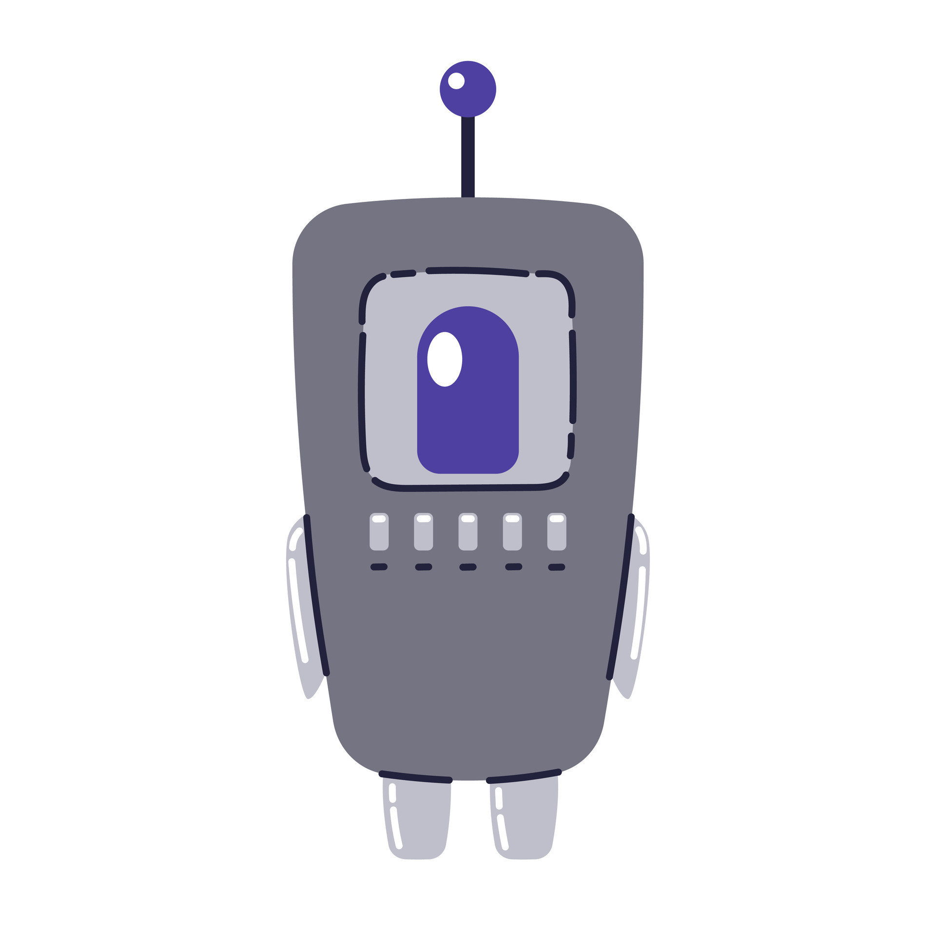 Cute Robot Character Chatbot Ai Bot Mascot Digital Cyborg