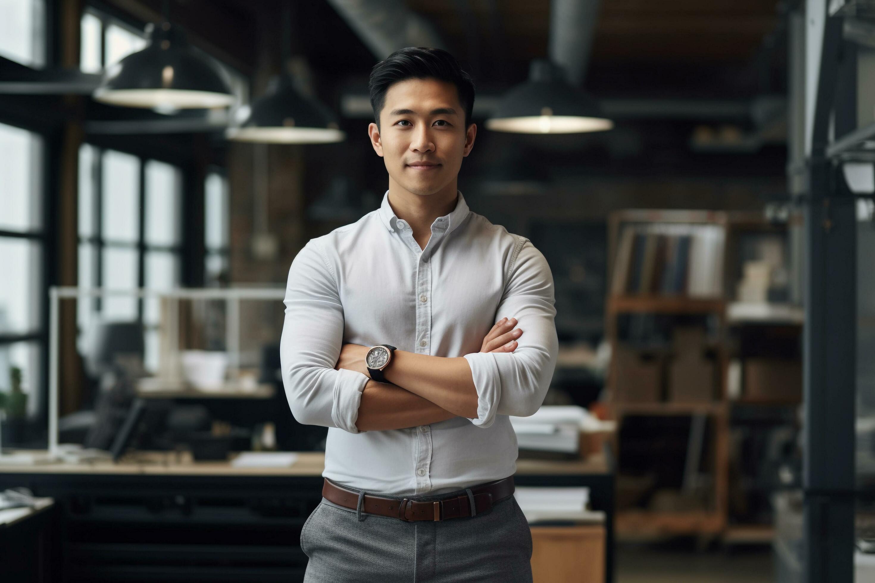 AI generated Attractive manager asian businessman CEO confident ...